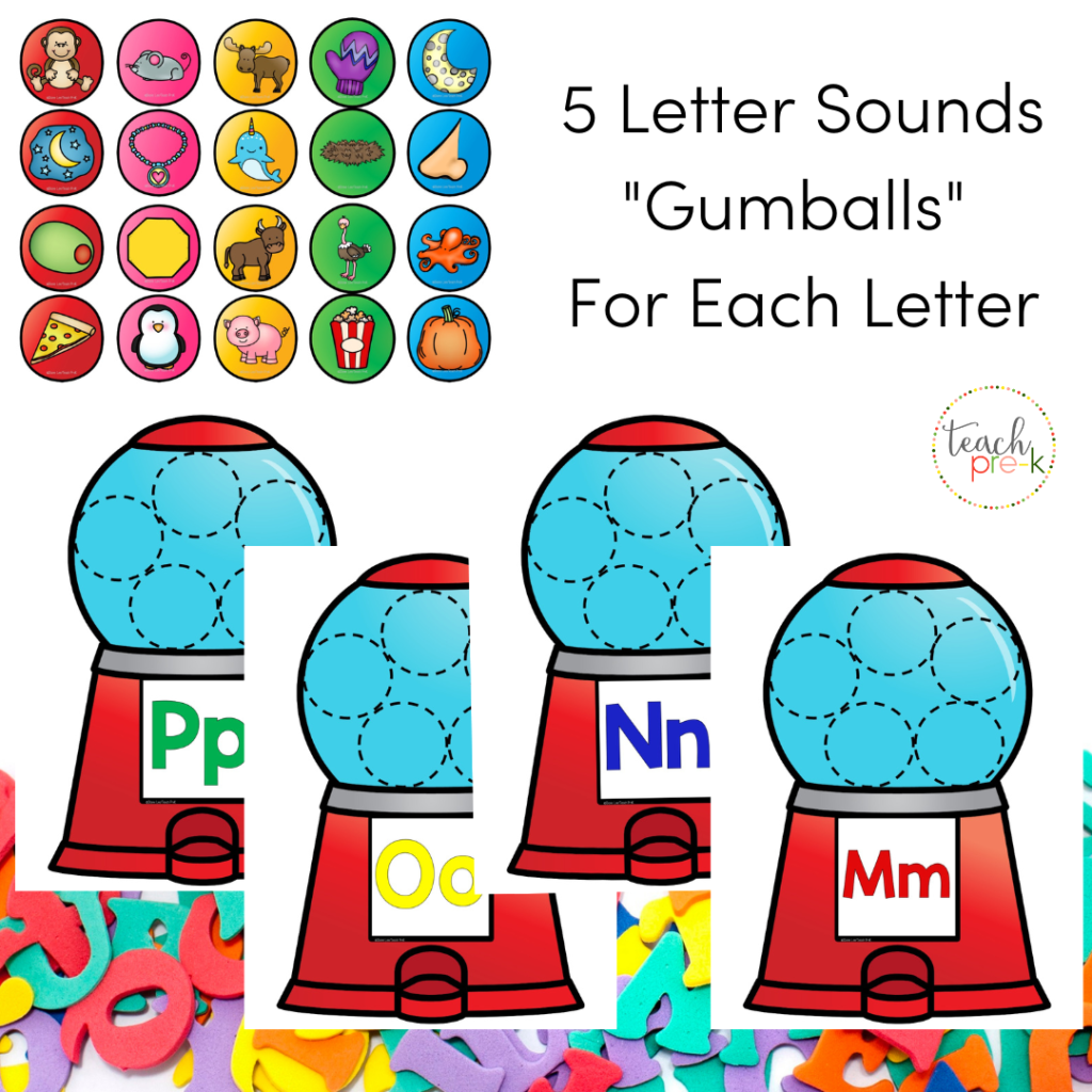 Letter Sounds Activities for Kindergarten & PreK | Gumball Sound ...