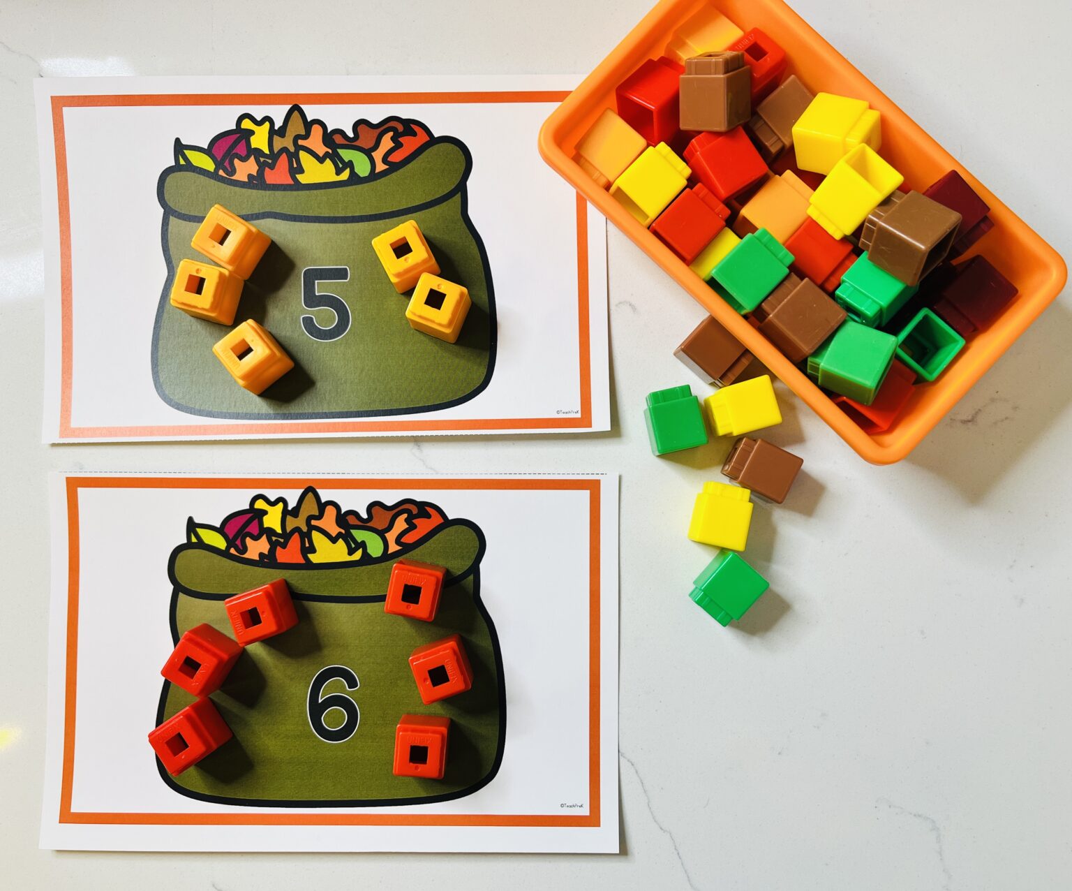 10 Simple& Easy Unifix Cube Activities for Preschoolers to Welcome Fall ...